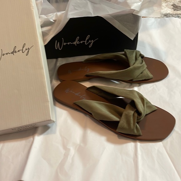 Wonderly | Shoes | Wonderly Olive Green Suede Flat Sandals | Poshmark